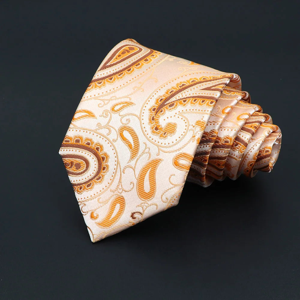 Habsburg - Cream & Gold Paisley Tie