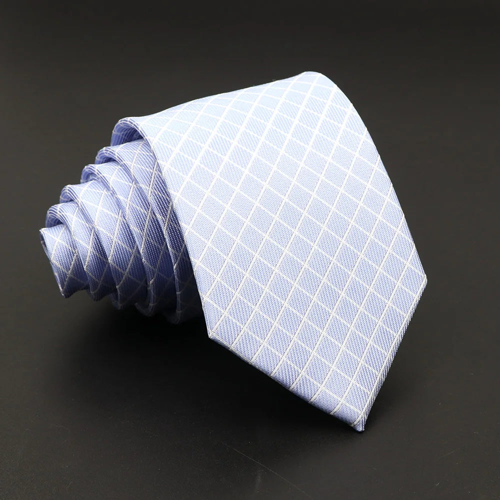 Light Blue Diamond Check Talisman Necktie – A Refined Choice for Gentl ...