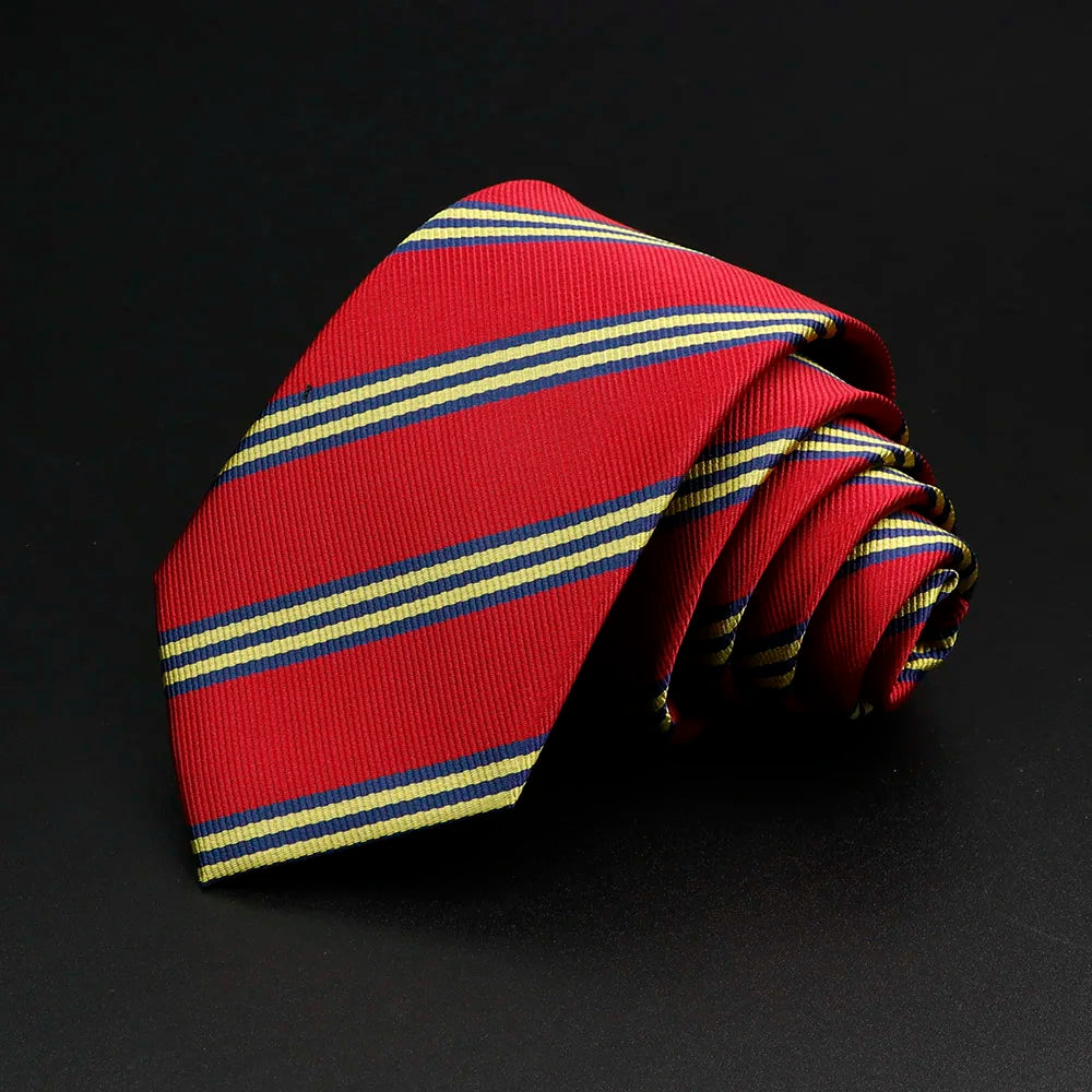 Talisman Red - Double Golden Stripes – Talisman Tie