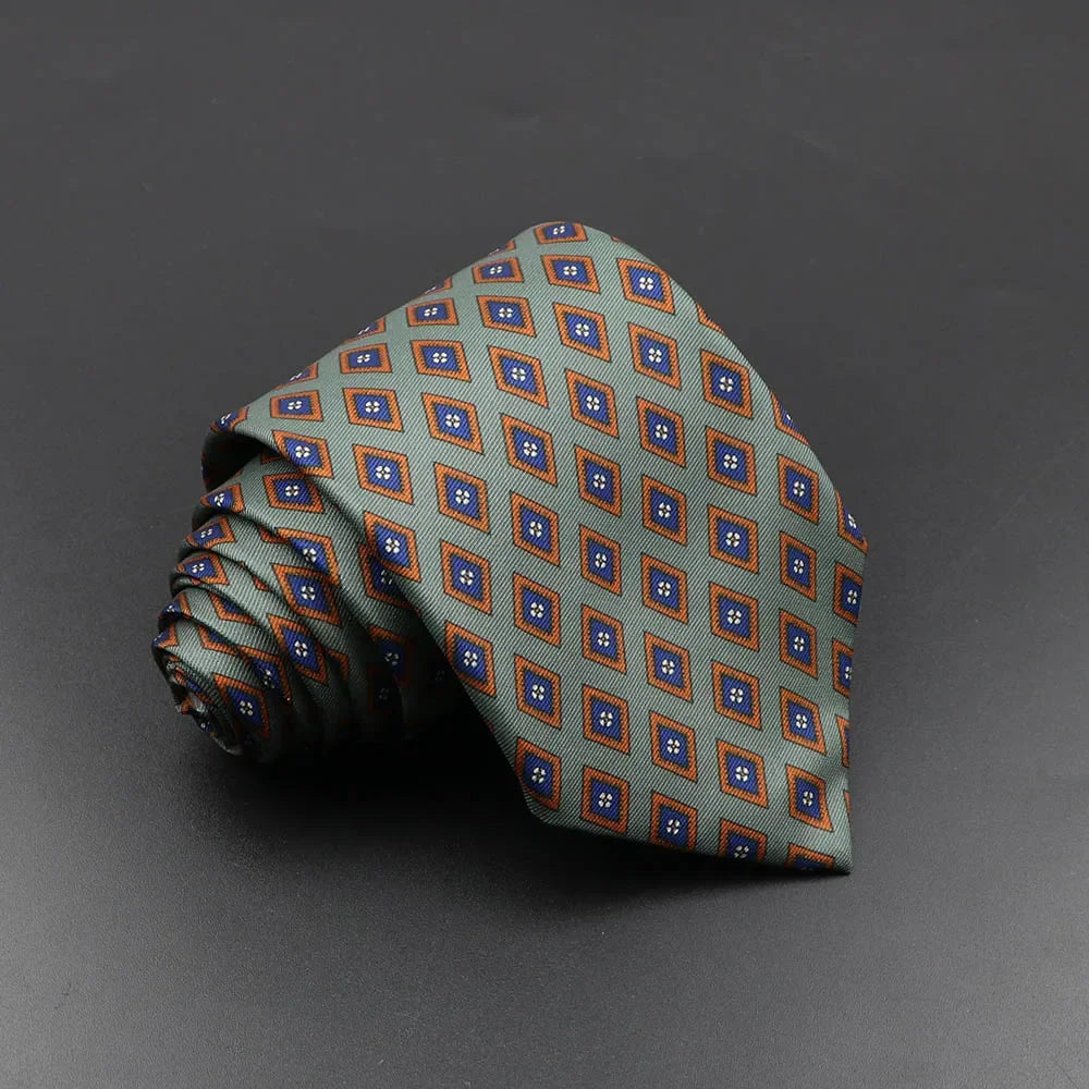 Aumont - Geometric Olive Diamond Necktie